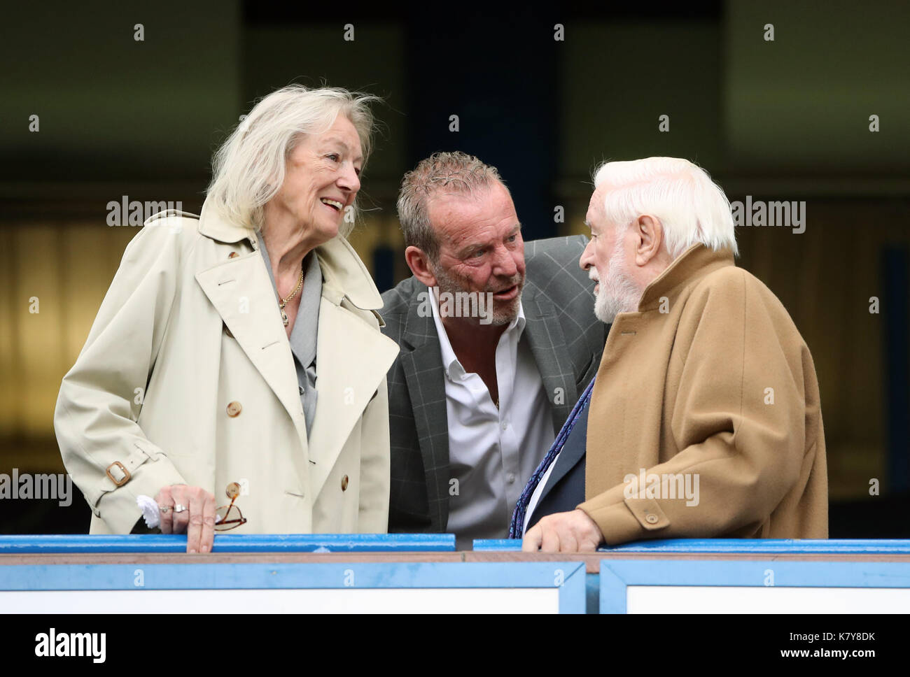 Graham Rix speaks to former Chelsea chairman Ken Bates (right) and ...