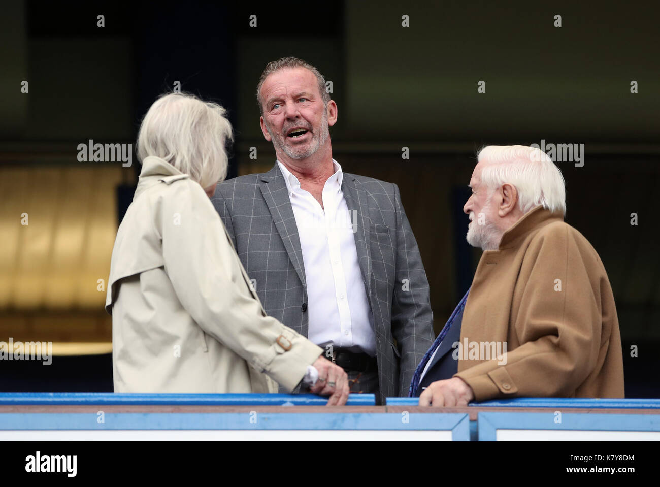 Graham Rix speaks to former Chelsea chairman Ken Bates (right) and ...