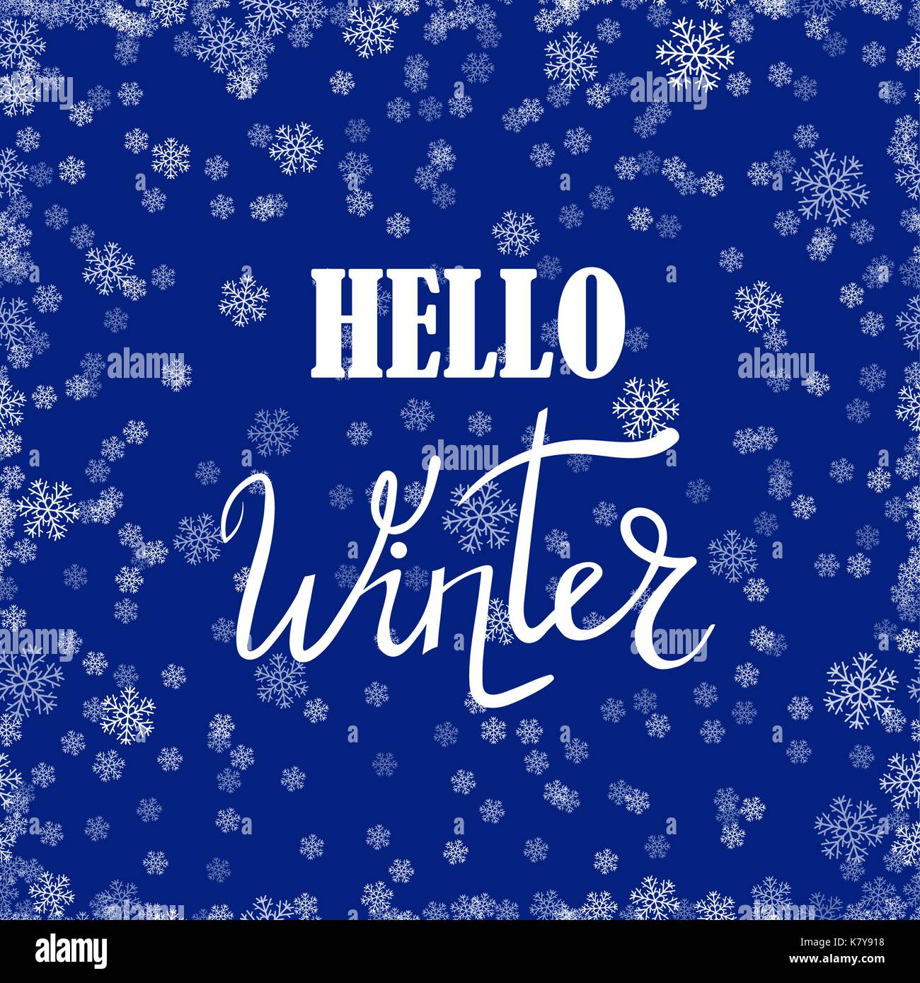 Hello winter text blue Stock Vector Images - Alamy