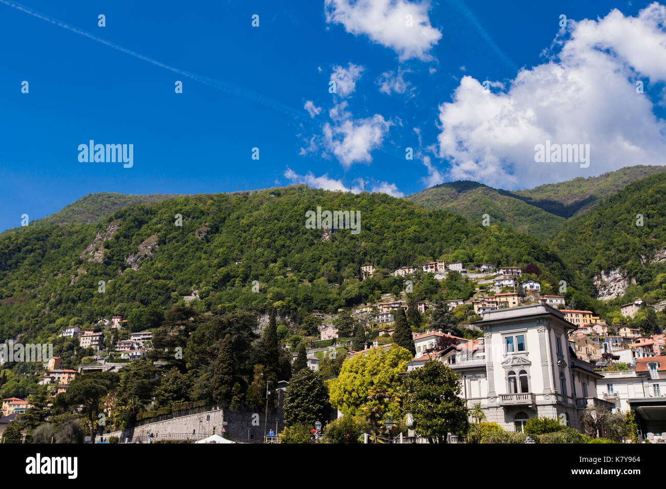 View at Moltrasio from boat Stock Photo - Alamy