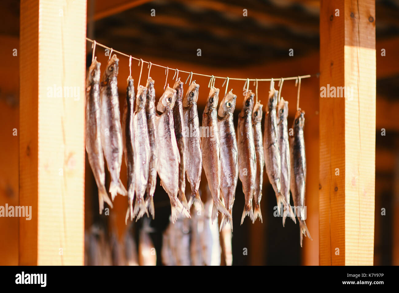 dried fish, abstract food background Stock Photo - Alamy