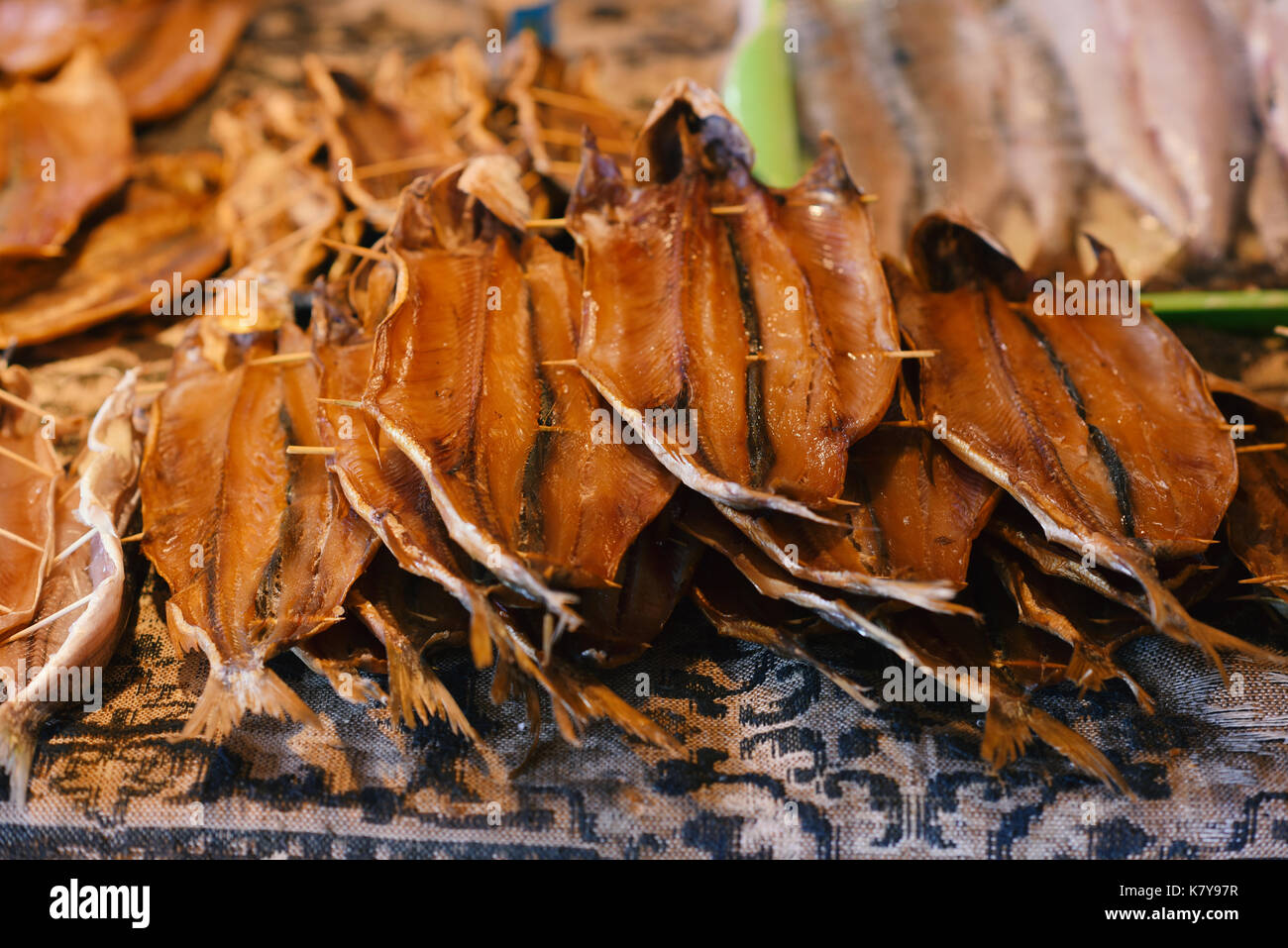 dried fish, abstract food background Stock Photo - Alamy