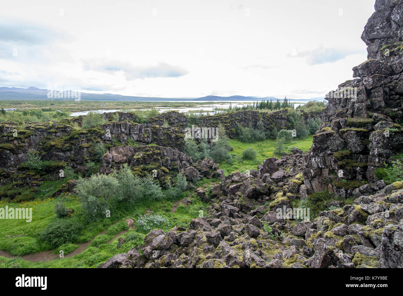 Iceland - Thingvellir, the rift valley that marks the crest of the Mid ...
