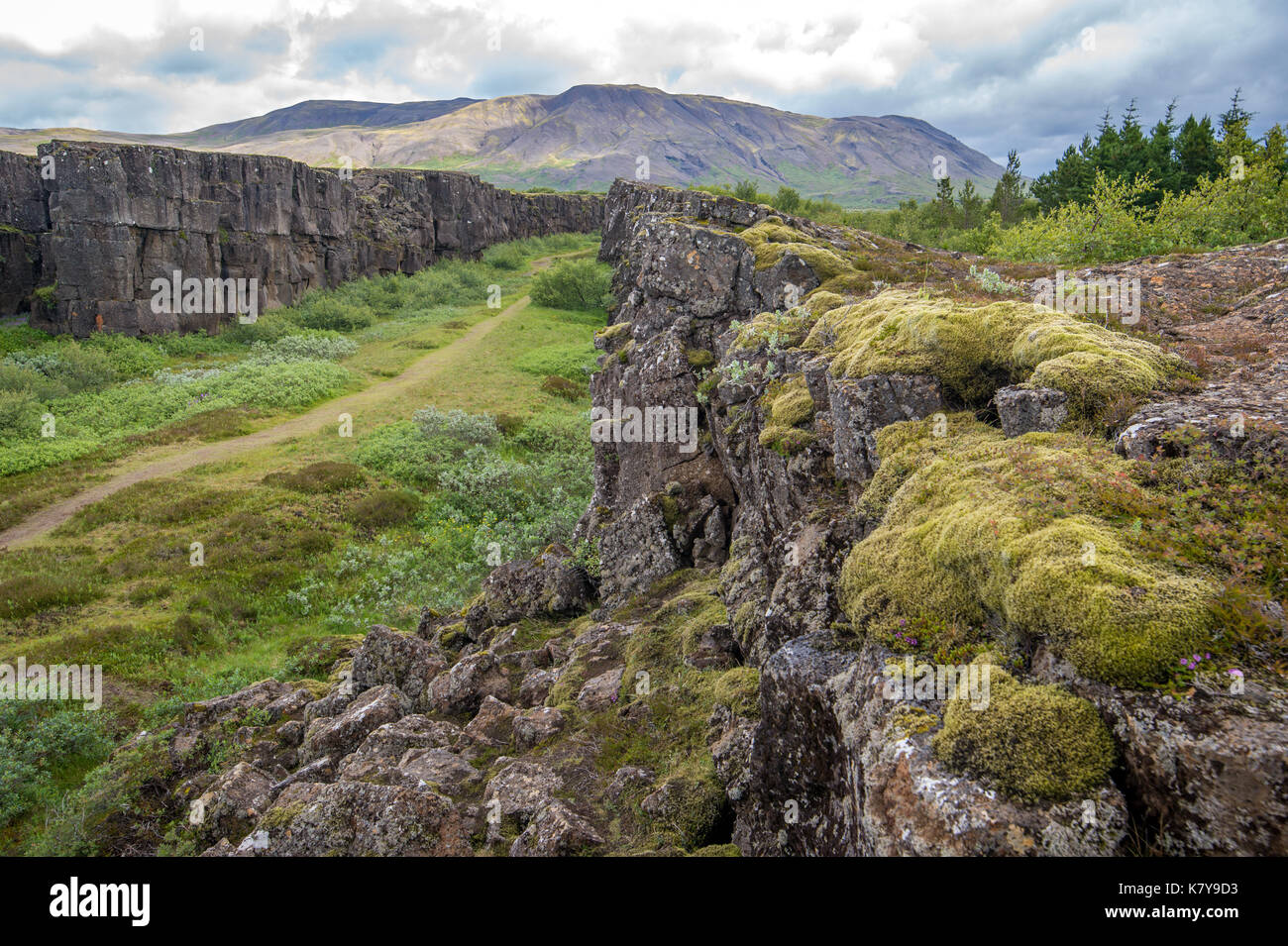 Iceland - Thingvellir, the rift valley that marks the crest of the Mid ...