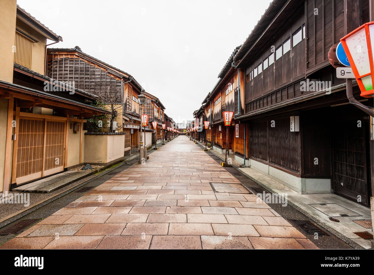 Japan, Kanazawa, Higashi Chaya. Tourist attraction, Edo period street ...