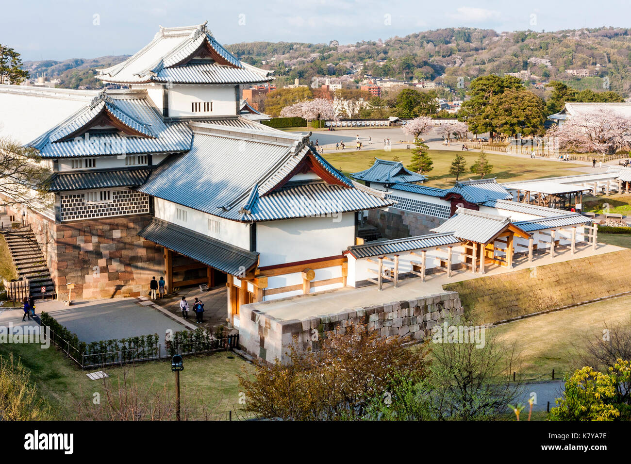 Kanazawa castle, Japan. Reconstructed Masugate gate complex, Hashizume ...