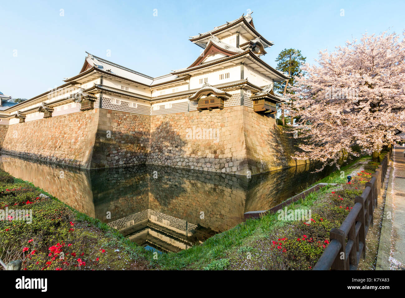 Kanazawa castle, Japan. Hishi Yagura, turrert, with Dashi windows ...