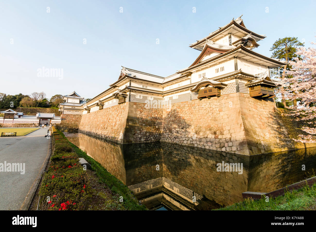 Kanazawa castle, Japan. Hishi Yagura, turrert, with Dashi windows ...