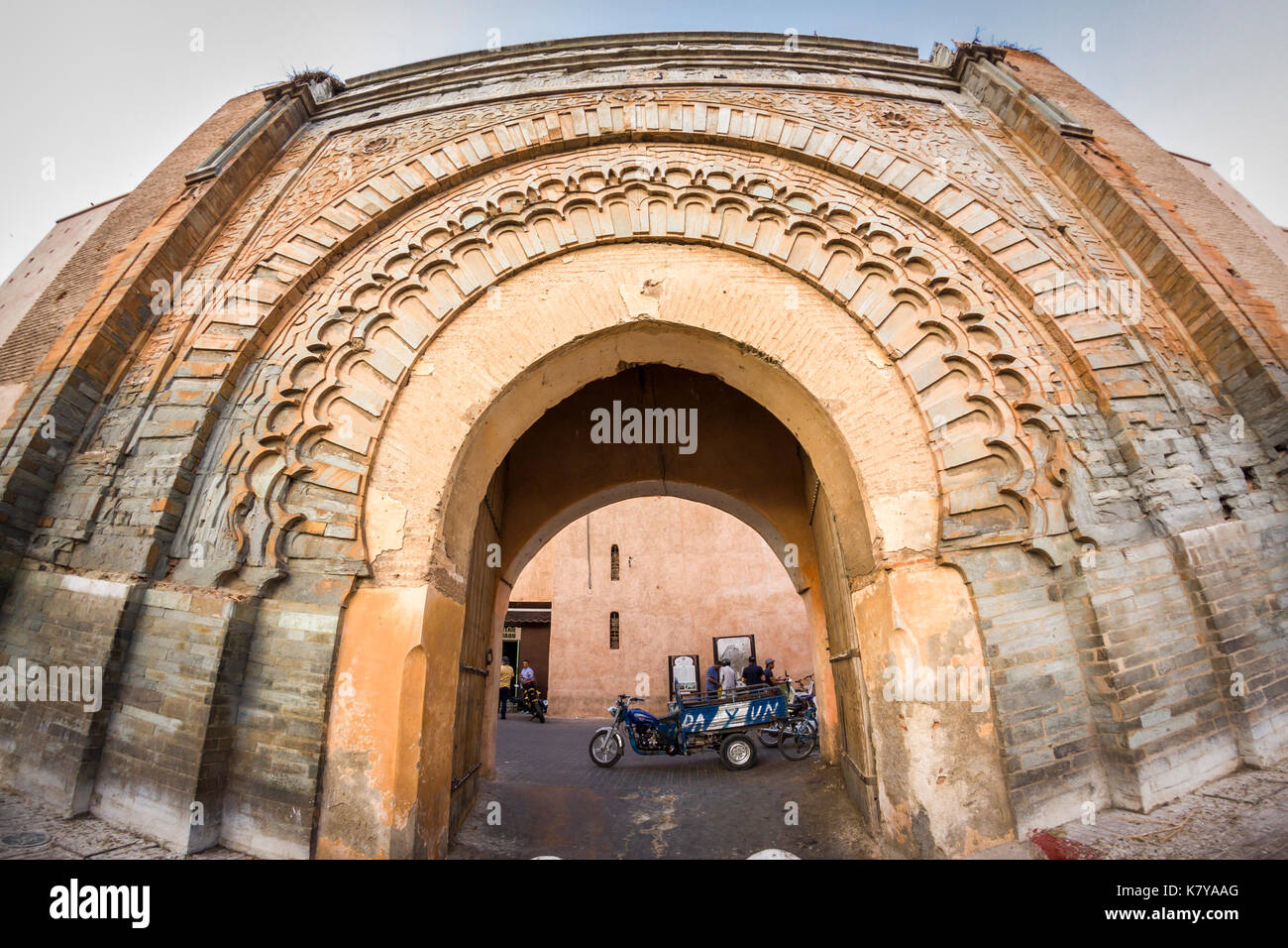 Another door of old medina at sunset. Marrakech, Marrakech-Safi ...