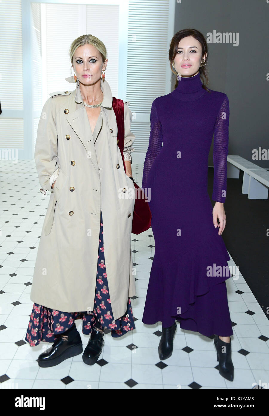 Laura Bailey (left) and Olga Kurylenko on the front row during the ...