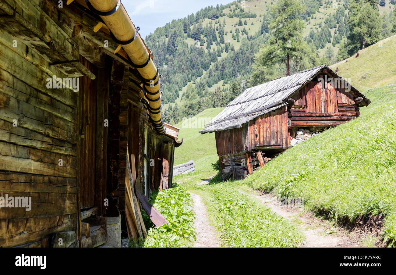 Old cabin in the Alps - Summertime in Austria Stock Photo - Alamy