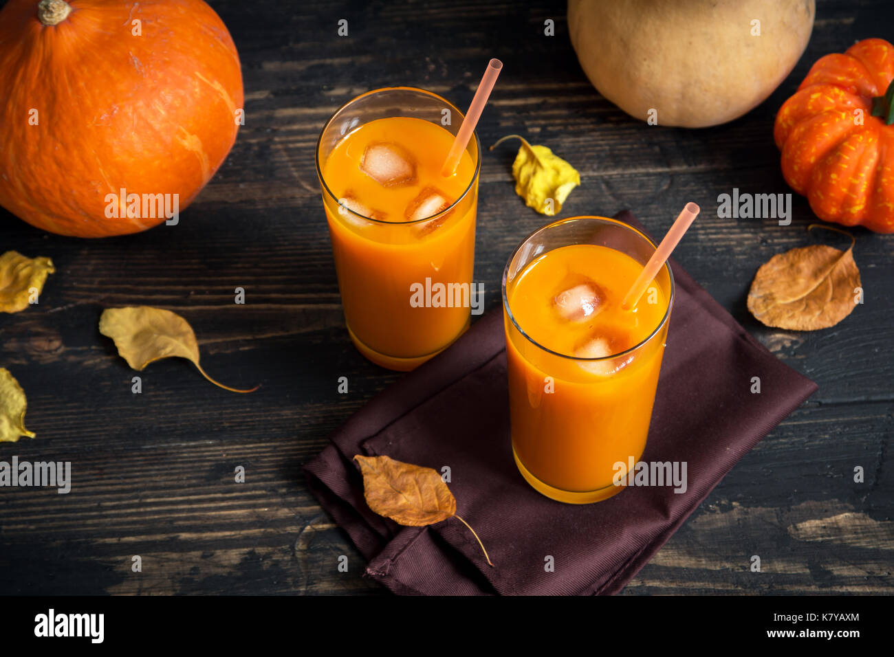 Pumpkin Juice. Fresh Pumpkin and Apple Juice with Autumn Spices ...