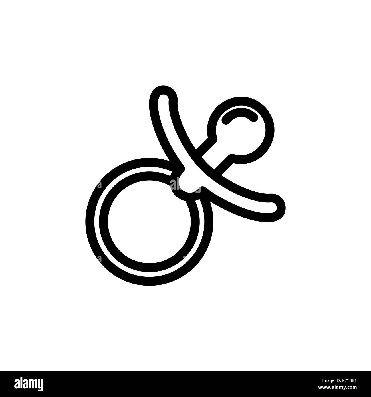 Baby With Pacifier Outline