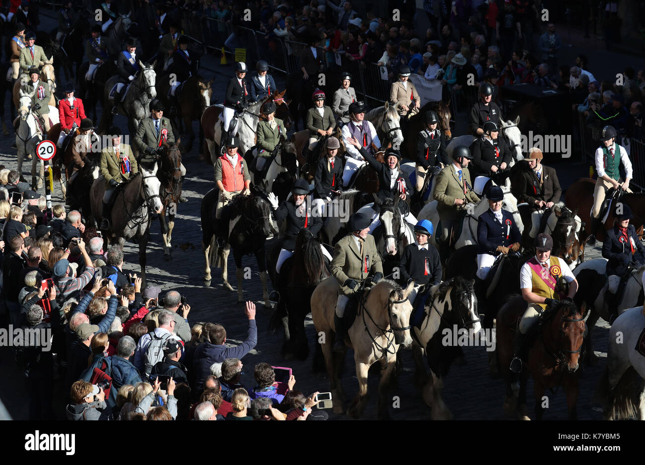 Hundreds of horses and their riders form a cavalcade on Edinburgh's ...