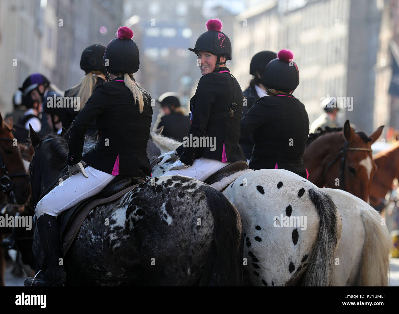 Hundreds of horses and their riders form a cavalcade on Edinburgh's ...