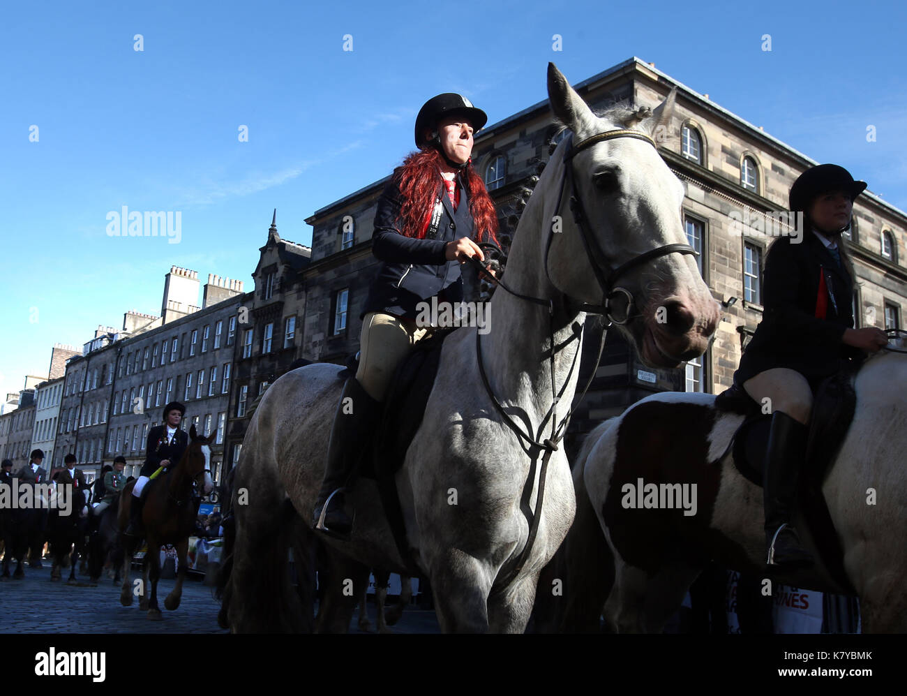 Hundreds of horses and their riders form a cavalcade on Edinburgh's ...