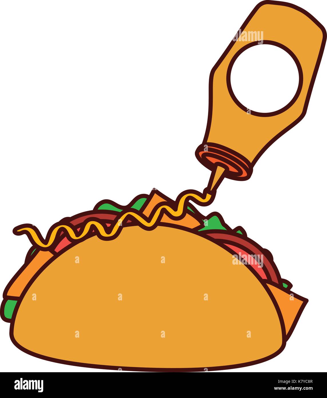 fast food taco mexican ketchup bottle menu restaurant Stock Vector ...