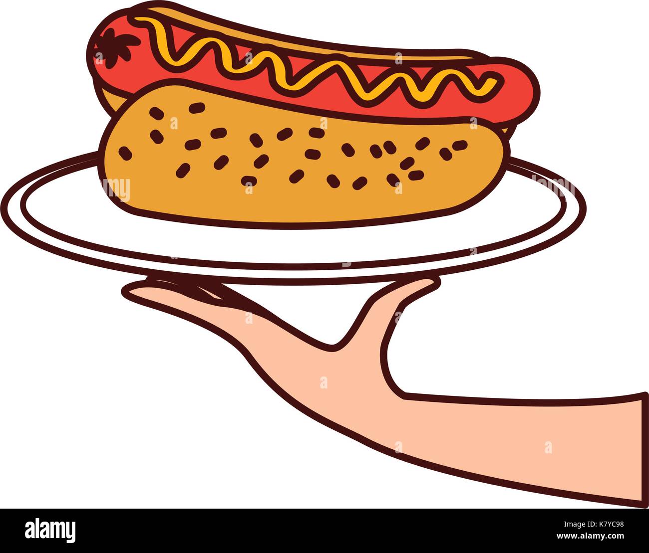 Hands Holding Food Cartoon