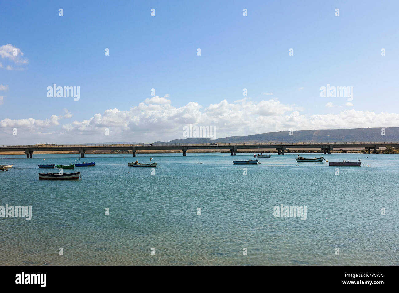 Barbate, harbour, Cadiz province. The white coastal village with old ...