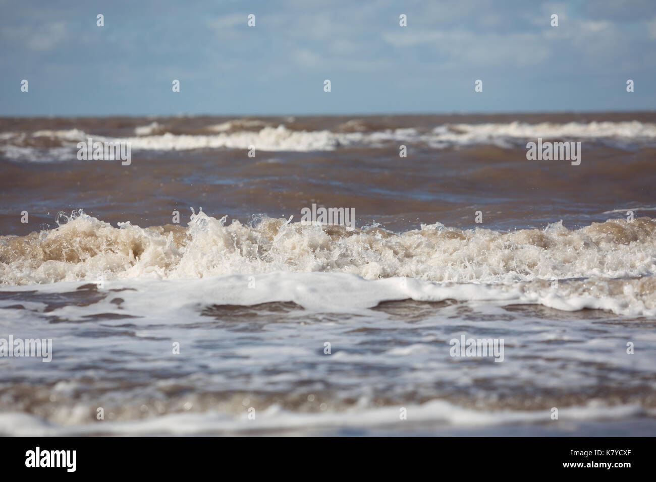 High tide of the Irish Sea at Formby, England Stock Photo - Alamy