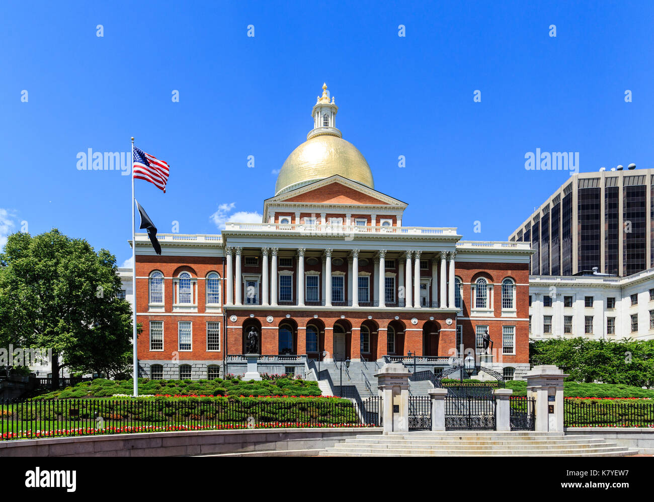 The Massachusetts State House Under Blue Sky Stock Photo - Alamy