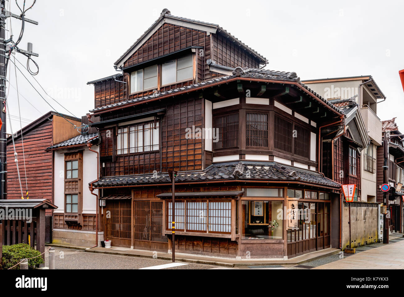 Japan, Kanazawa, Higashi Chaya tourist district. Traditional Edo period ...