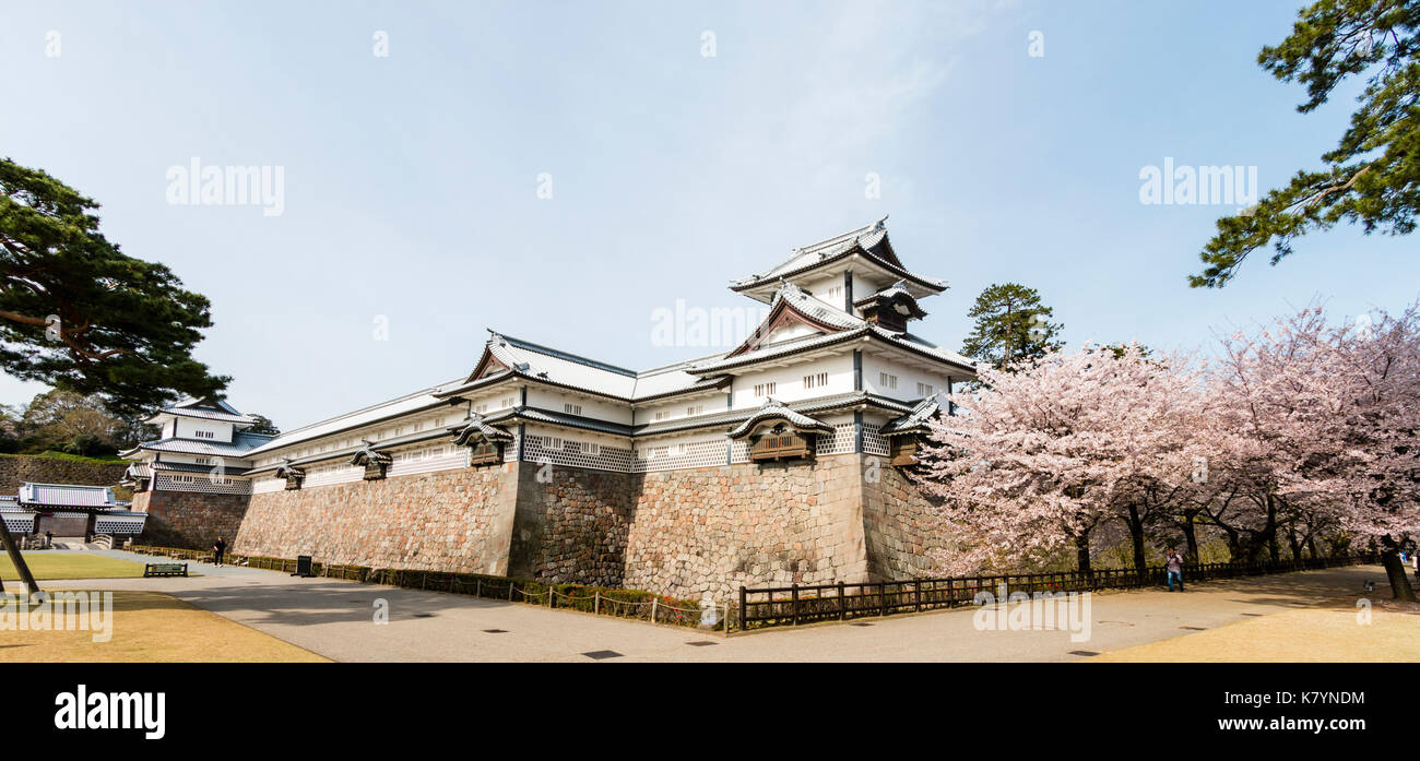 Kanazawa castle, Japan. Hishi Yagura, turrert, with Dashi windows ...