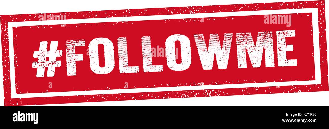 Isolated Follow me red stamp seal text message on white background ...