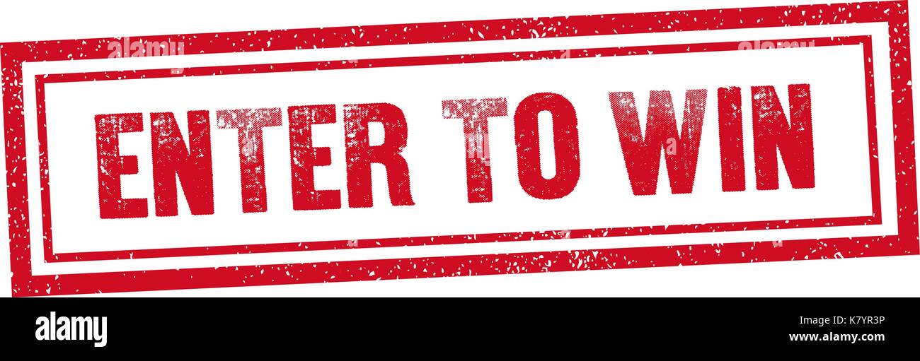 Isolated ENTER TO WIN red stamp seal text message on white background ...
