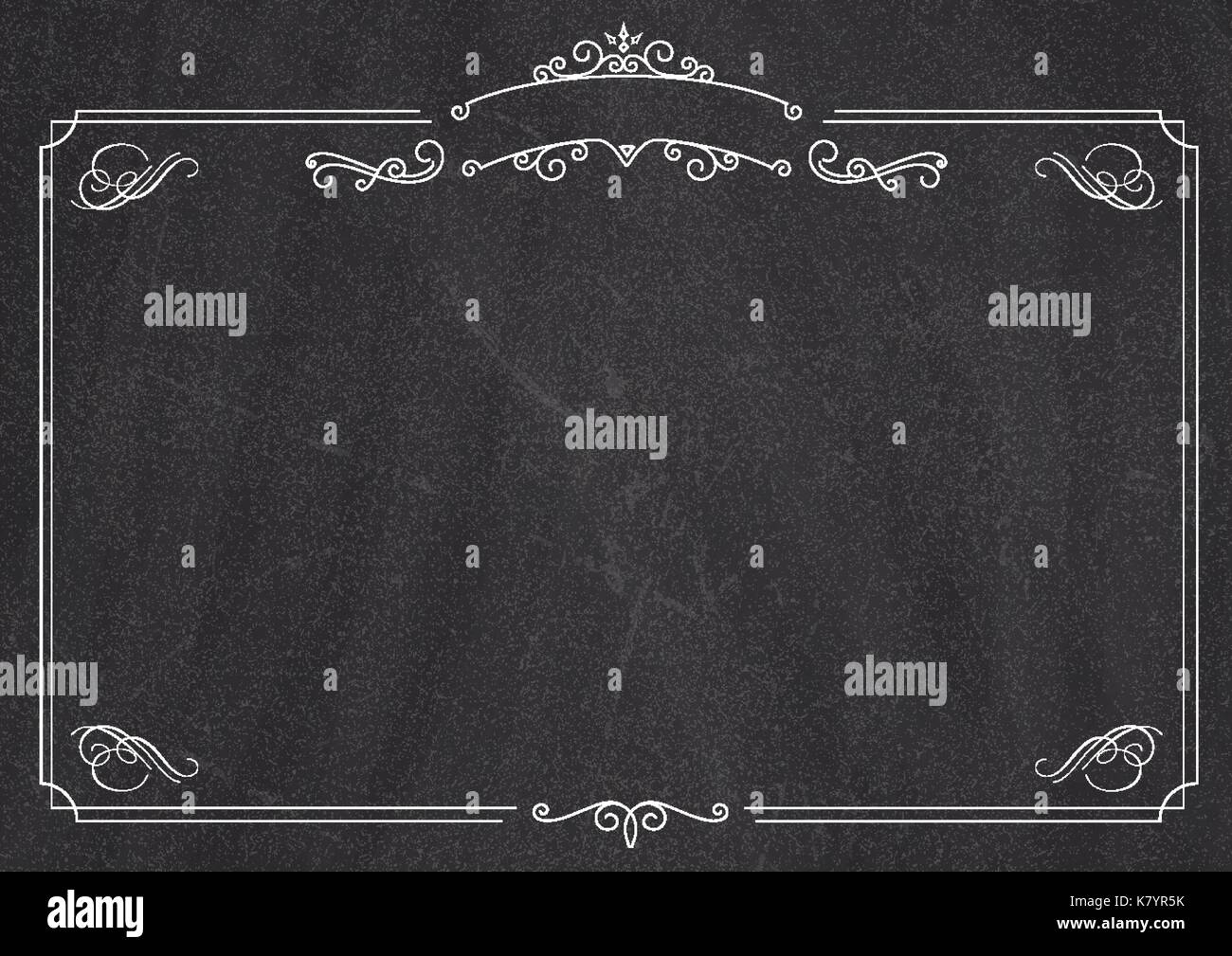 A4 size horizontal Cafe menu - ornamental retro border and black ...