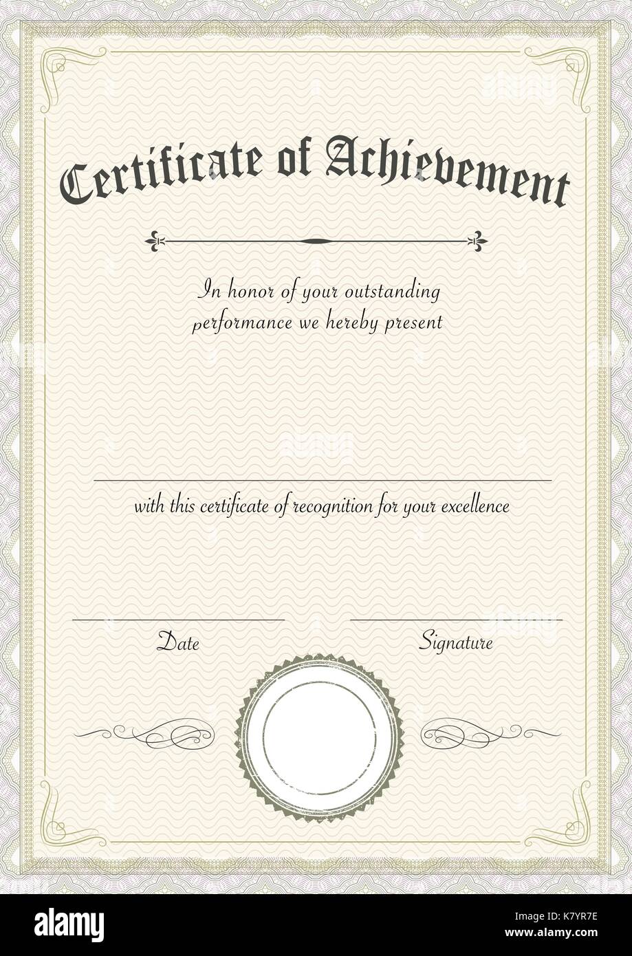 A3 international paper size - Vertical classic and retro certificate of ...