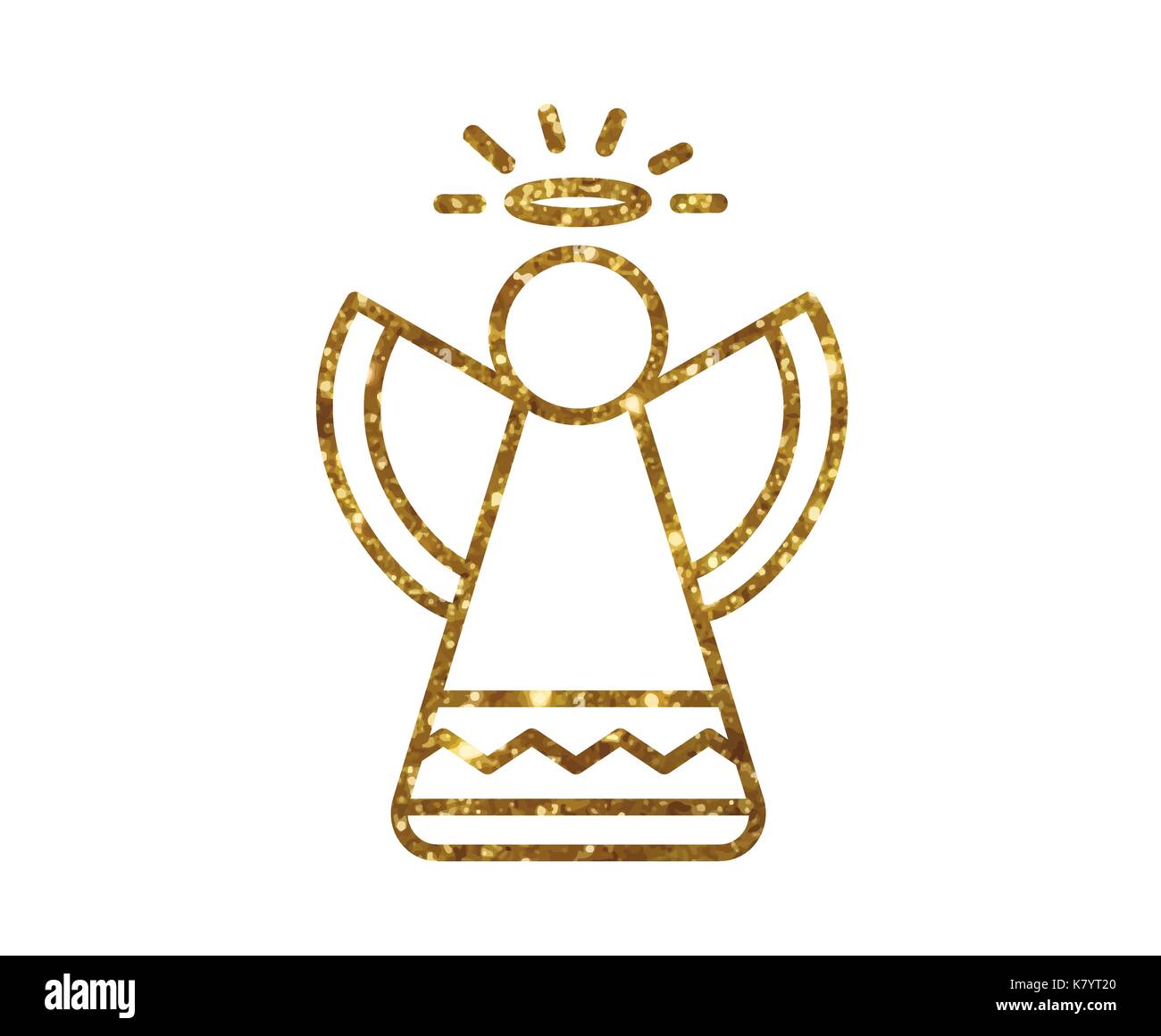The vector golden glitter Christmas angel line icon Stock Vector Image ...