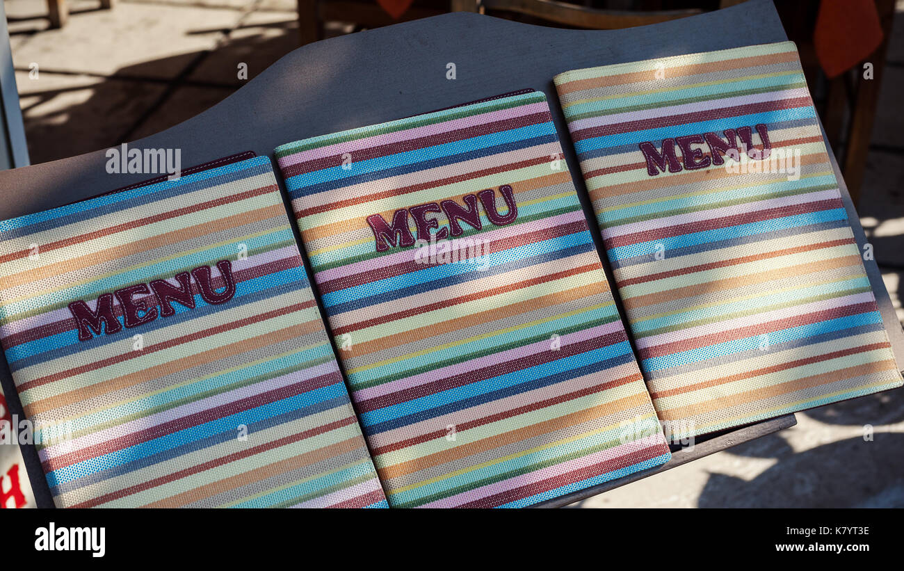 Menu lectern hi-res stock photography and images - Alamy