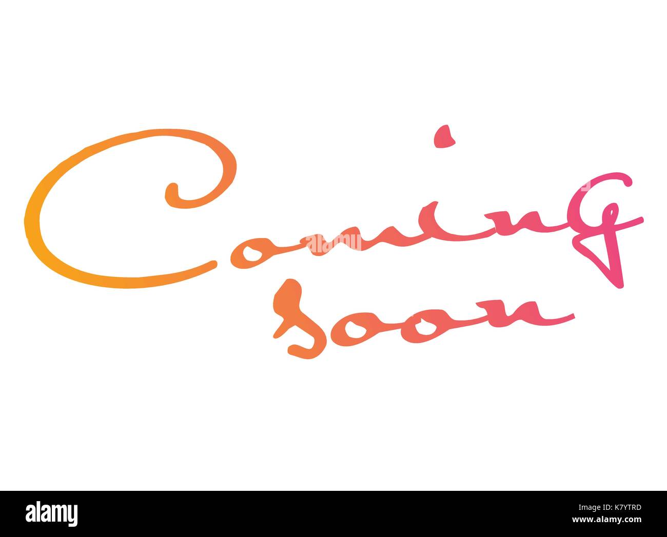 The Colorful gradient isolated hand writing word coming soon Stock ...