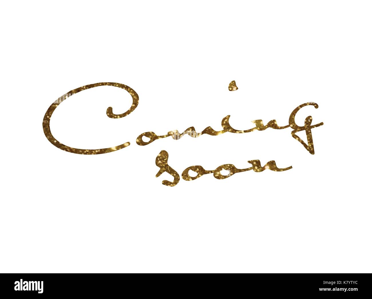 The Golden glitter isolated hand writing word COMING SOON Stock Vector ...