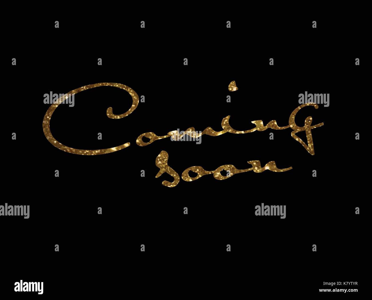 The Golden glitter isolated hand writing word COMING SOON Stock Vector ...