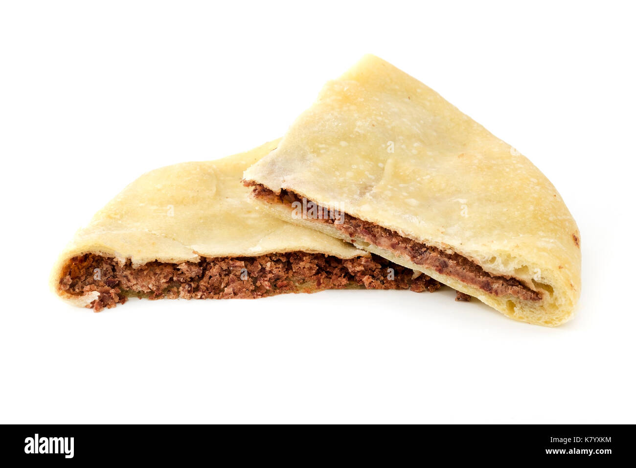 Georgian Rachuli Lobiani (bean-filled bread) on a white background ...