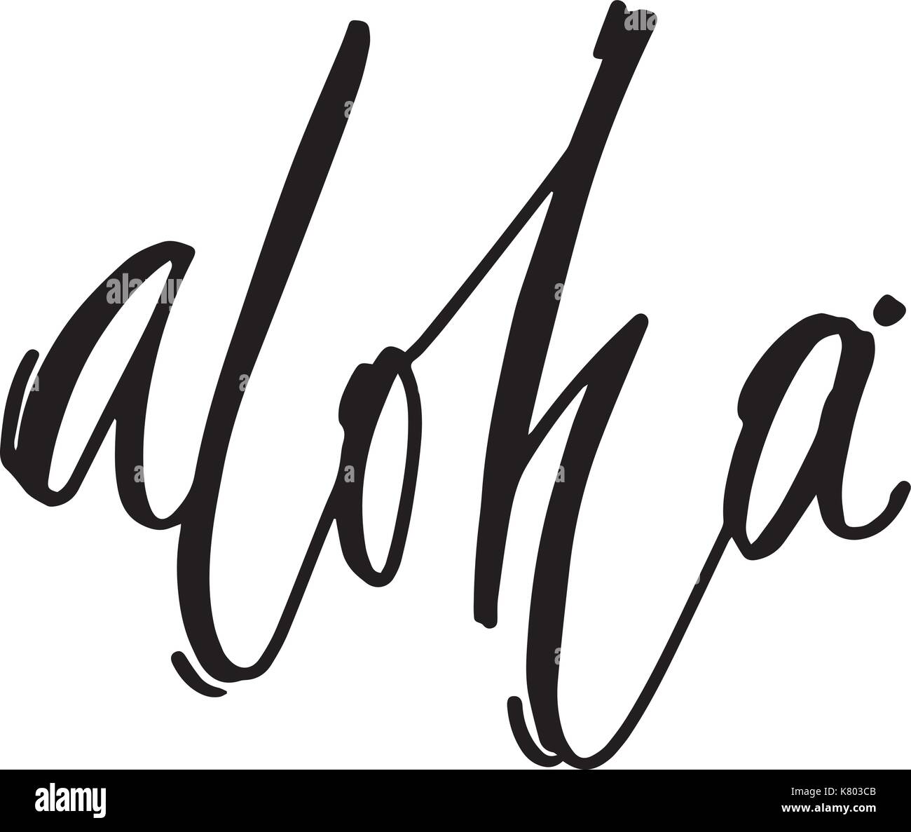 Hand drawn phrase Aloha. Lettering design for posters, t-shirts, cards ...