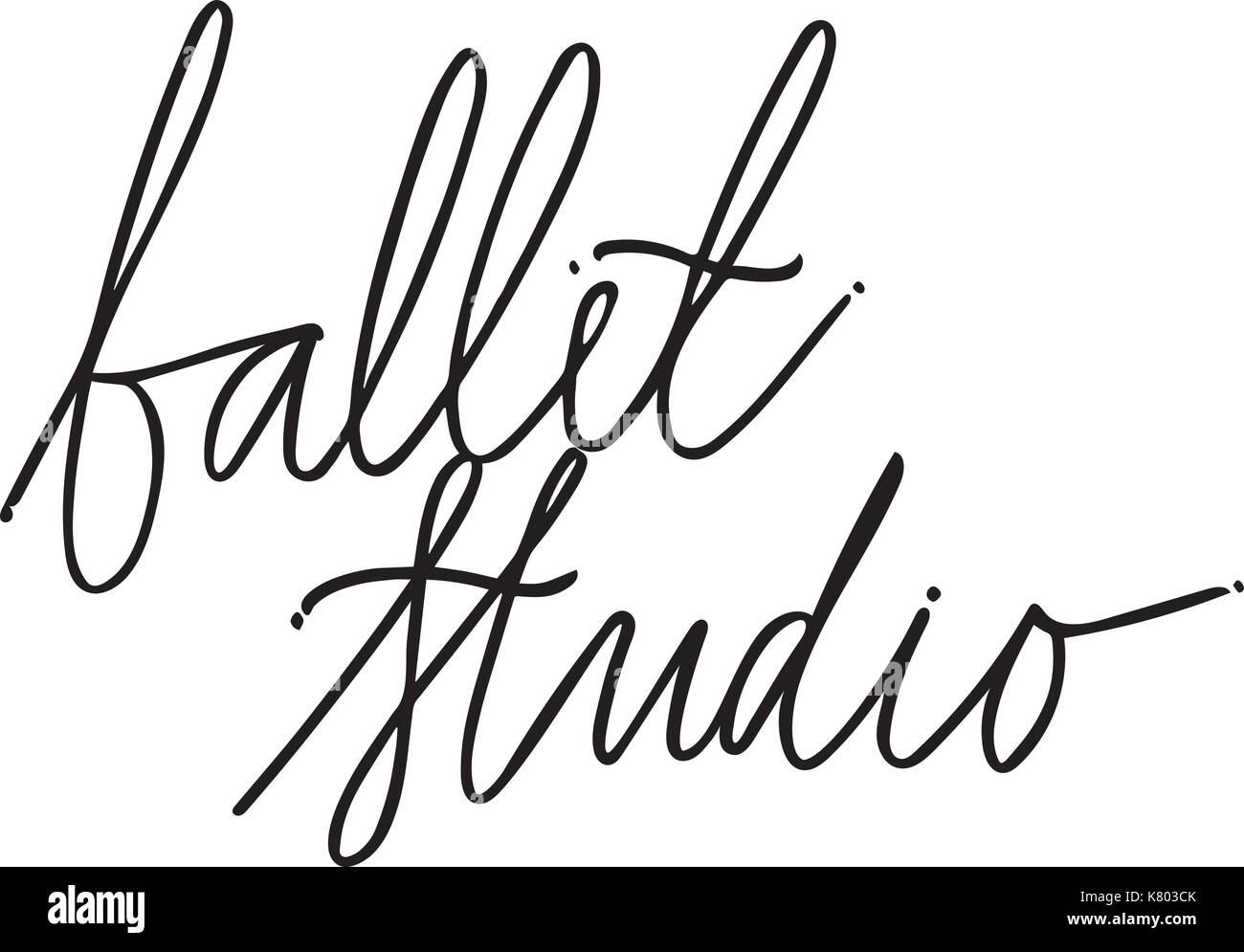Hand drawn lettering. Ballet studio calligraphy. Vector illustration ...