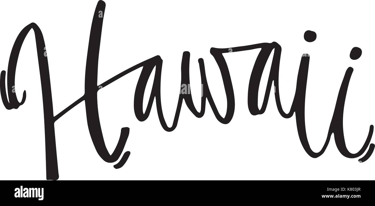 Hawaii hand lettering design for posters, t-shirts, cards, invitations ...