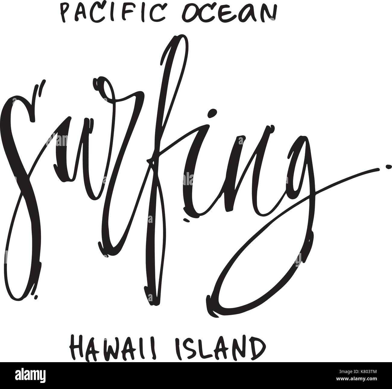 Surfing hand lettering design for posters, t-shirts, cards, invitations ...