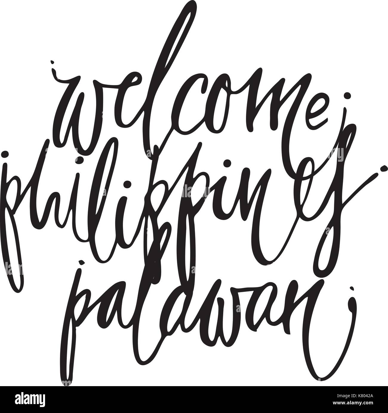 Welcom philippines hand lettering design for posters, t-shirts, cards ...