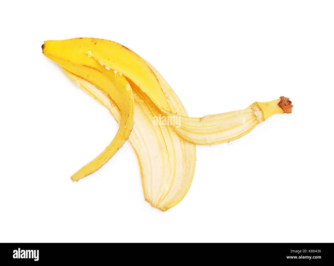 Banana peel isolated on white background Stock Photo - Alamy