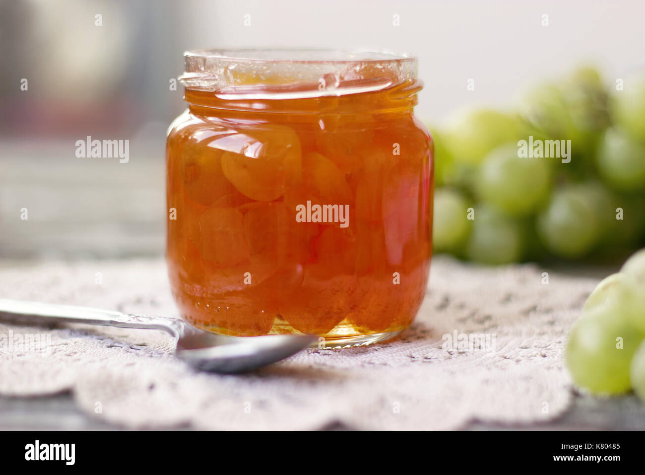Slatko - white grape jam (sweet), traditional serbian desert; white ...