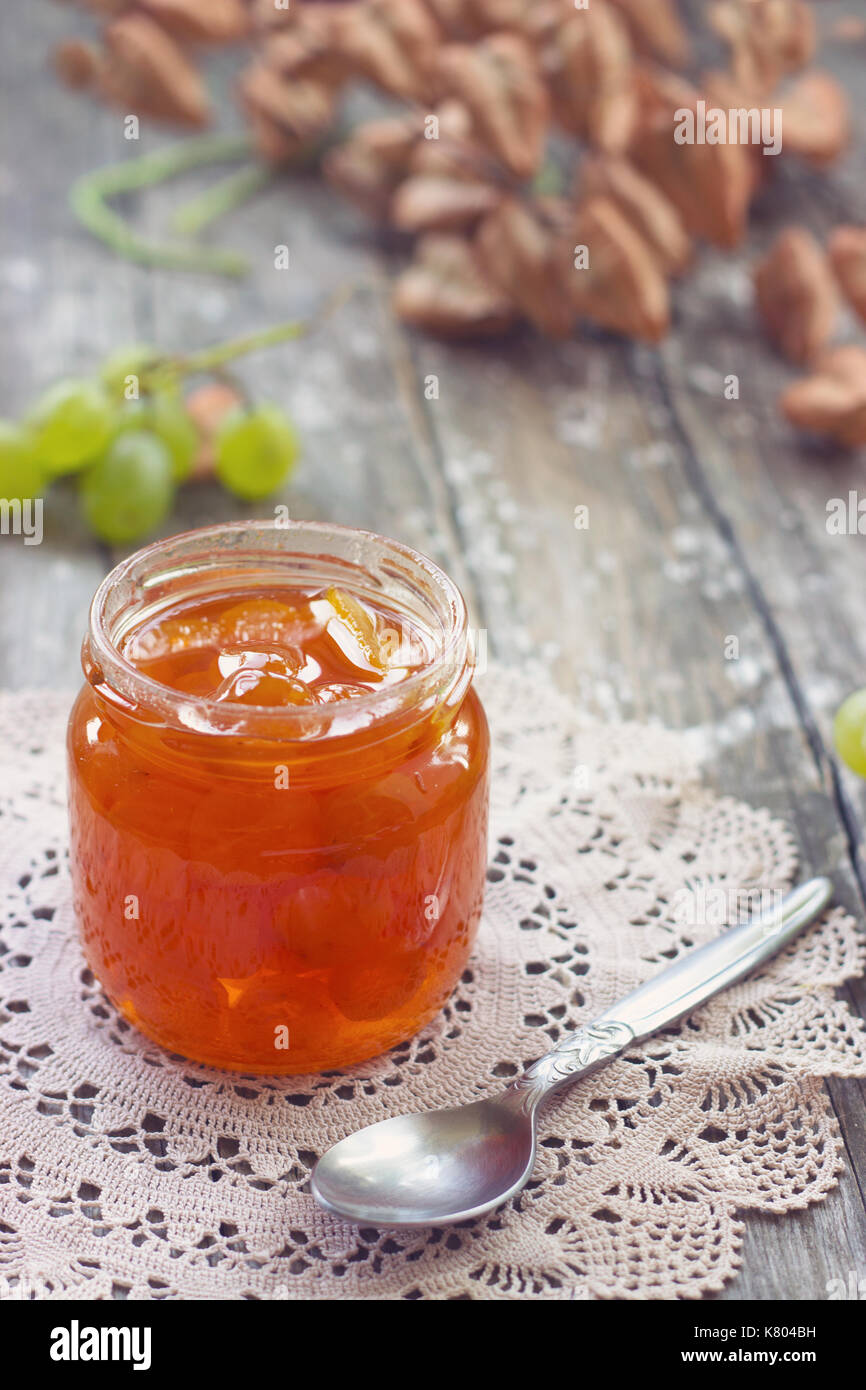 Slatko - white grape jam (sweet), traditional serbian desert; white ...