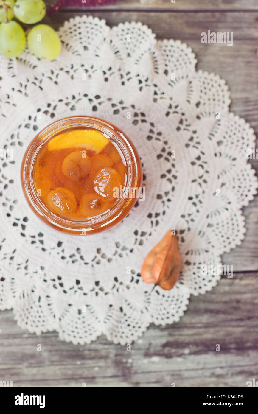 Slatko - white grape jam (sweet), traditional serbian desert; white ...