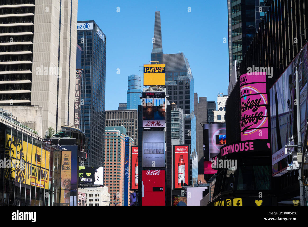 Colorful electronic advertising screens in Times Sq., New York City ...