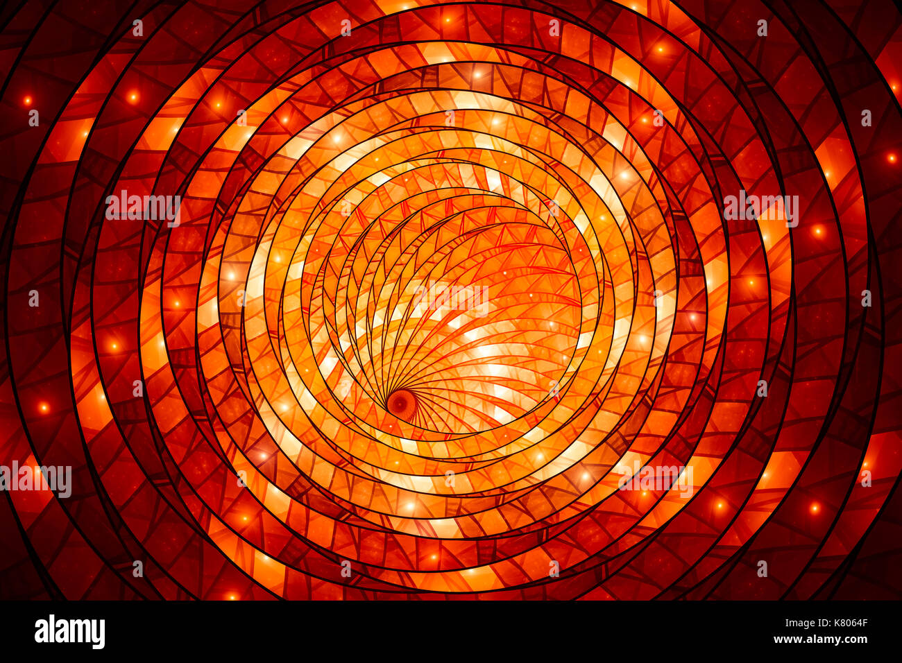 Fiery glowing stained-glass, computer generated abstract background, 3D ...