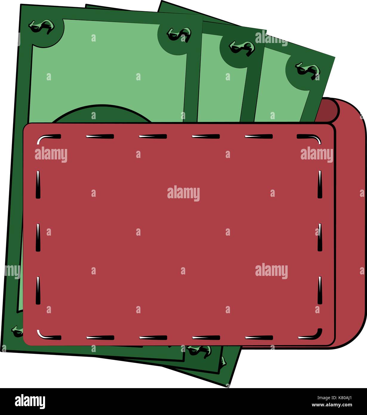 wallet with cash coming out icon image Stock Vector Image & Art - Alamy