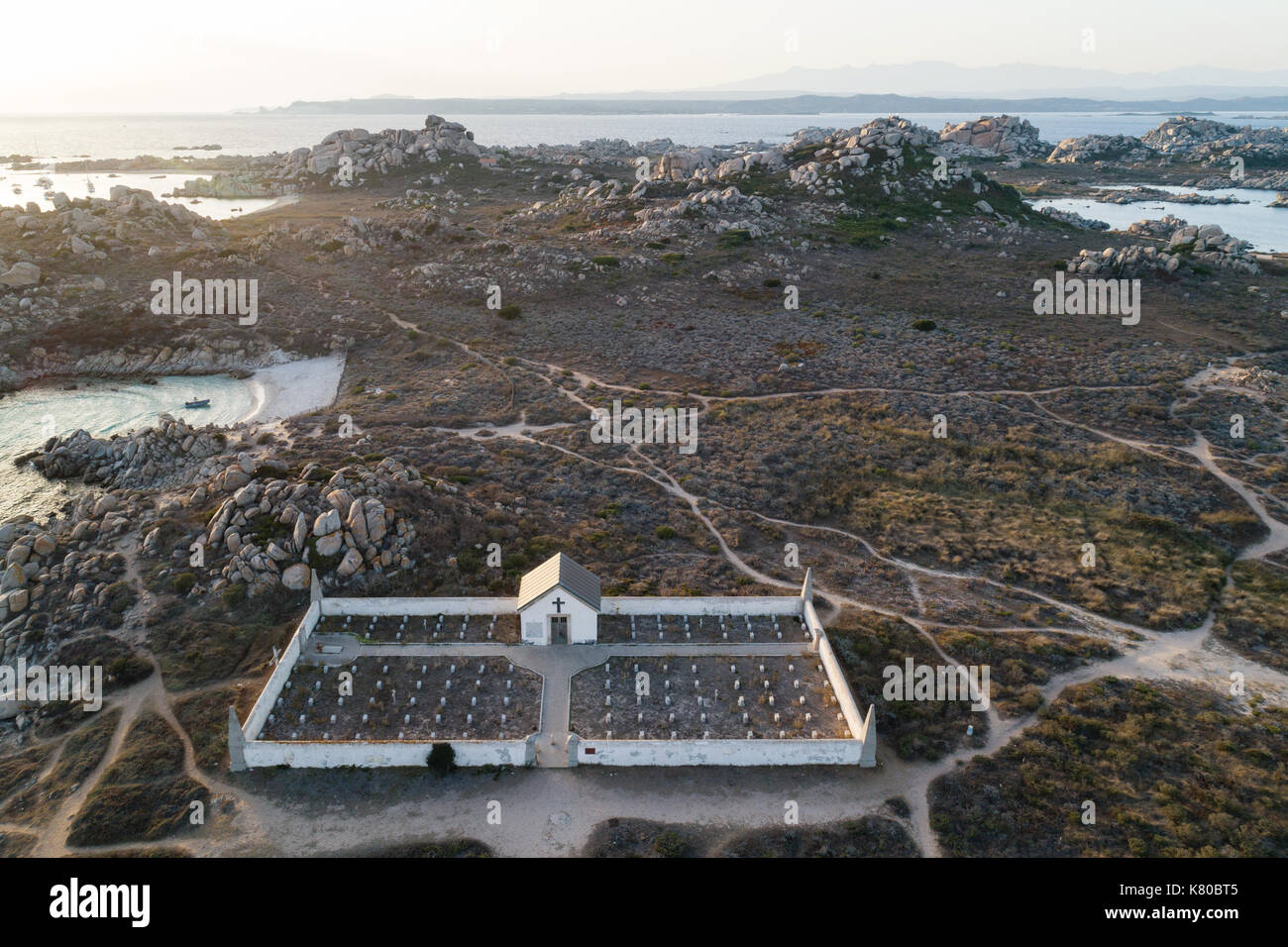 The cemetery on the main island of the Lavezzi Archipelago, Corsica ...